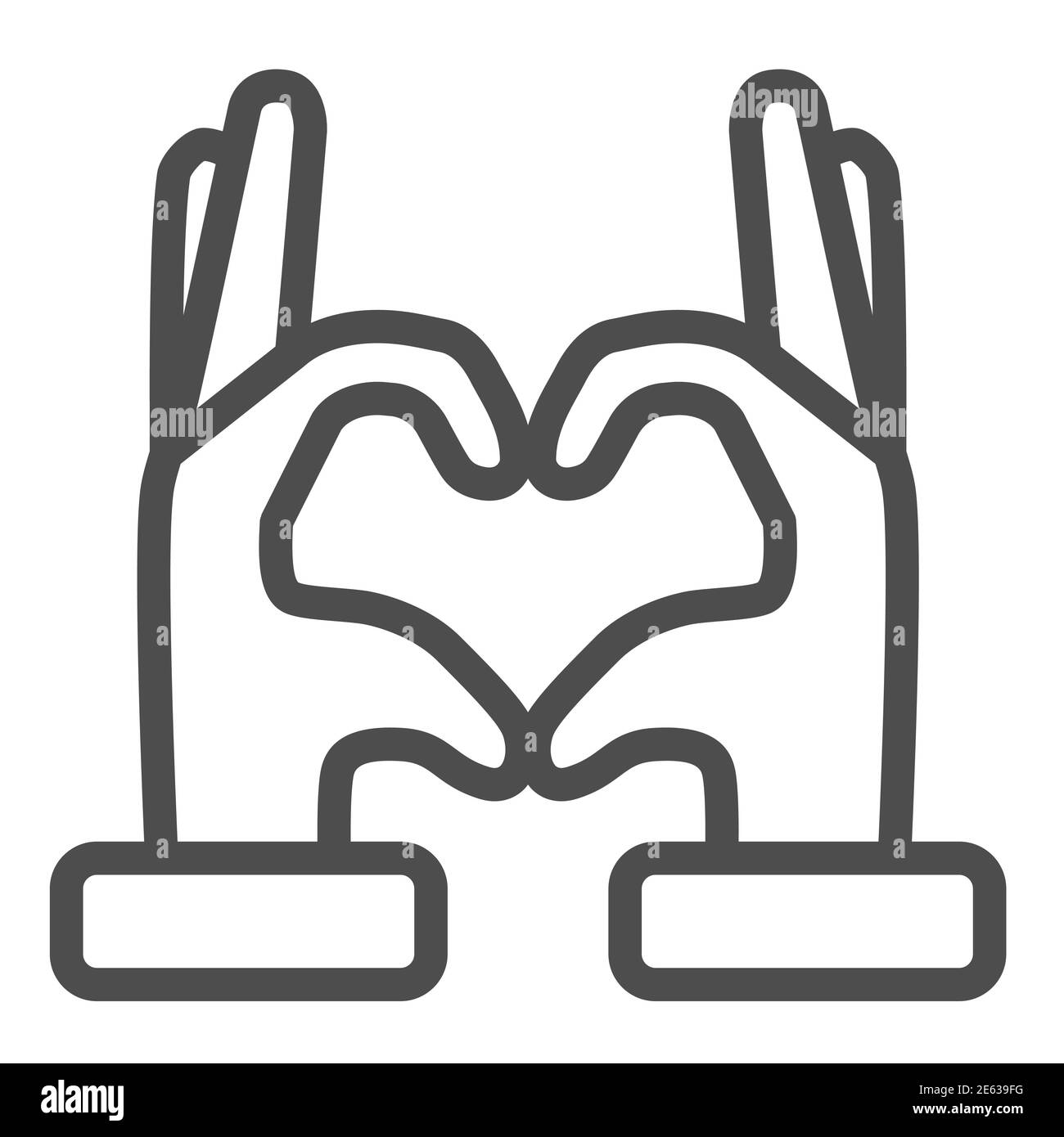 Hands in heart form line icon, gestures concept, Heart shape hand ...