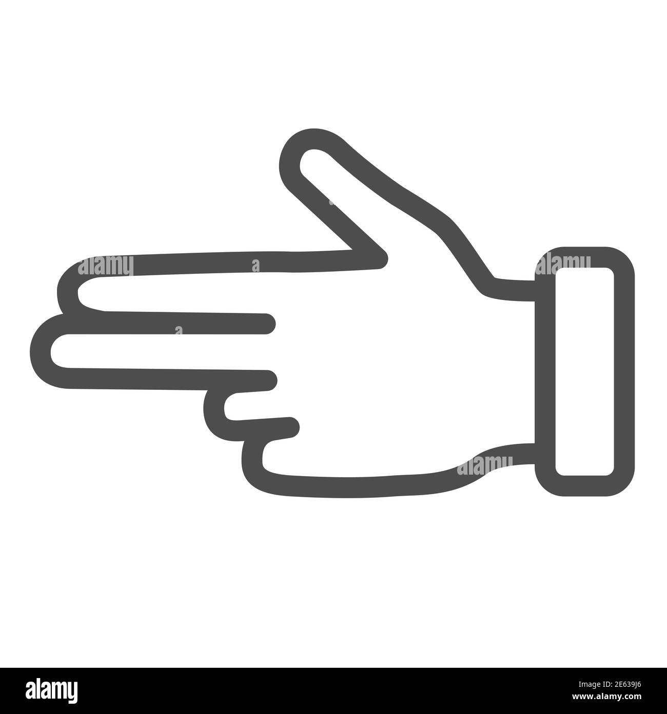 Three fingers gesture line icon, Hand gestures concept, Pointing ...