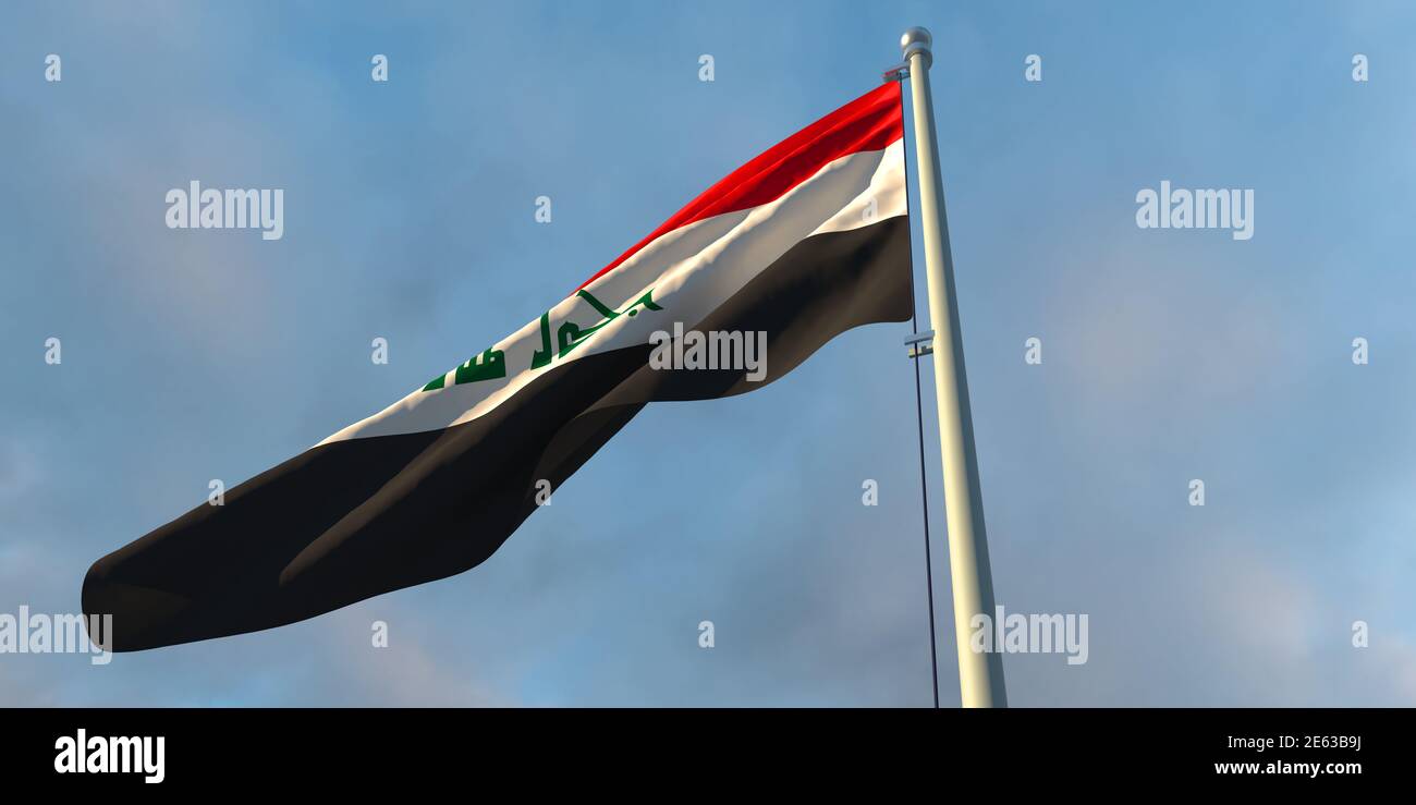 3d render iraqi national flag hi-res stock photography and images - Alamy