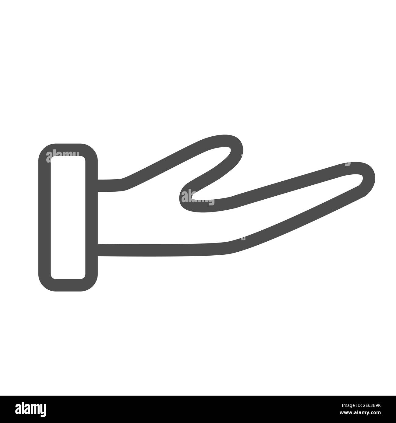 Human hand support gesture line icon, gestures concept, receiving or ...