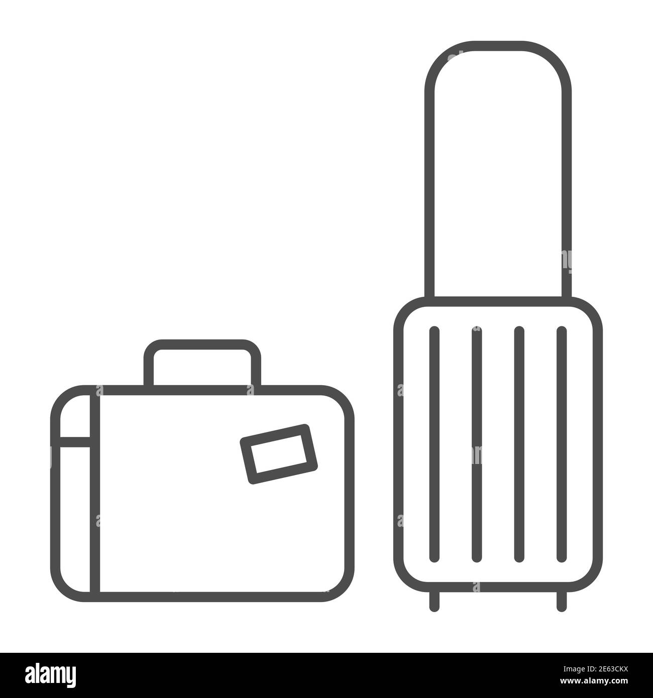 Travel suitcases thin line icon, luggage concept, Traveling suitcase ...