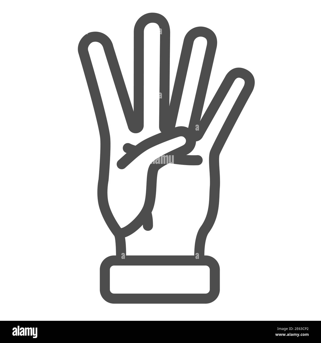 Black Number 4 Counting Fingers