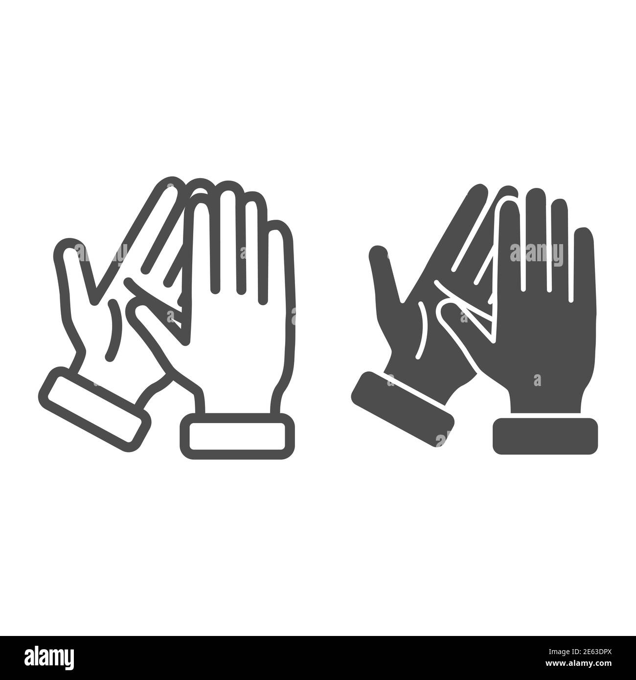 Applause line and solid icon, gestures concept, bravo sign on white ...