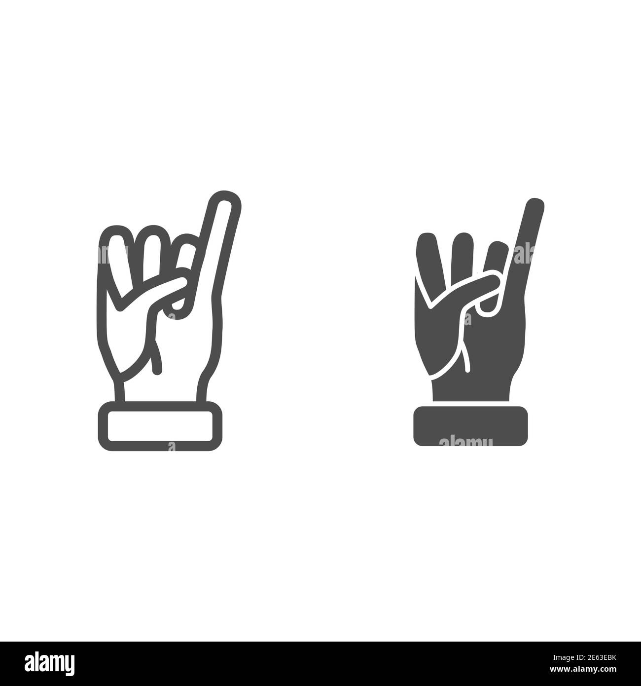 Little finger of human hand raised up line and solid icon, gestures ...