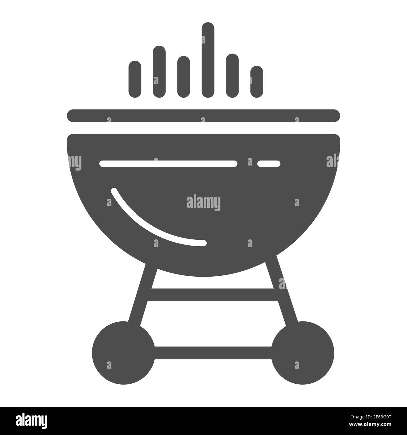 BBQ Grill solid icon, Summer concept, barbecue sign on white background ...