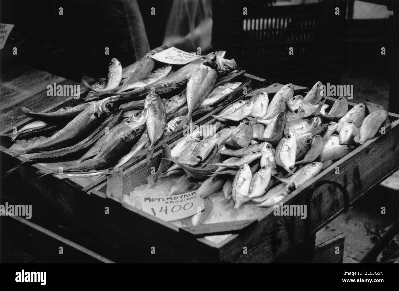 Seafood market greece Black and White Stock Photos & Images - Alamy