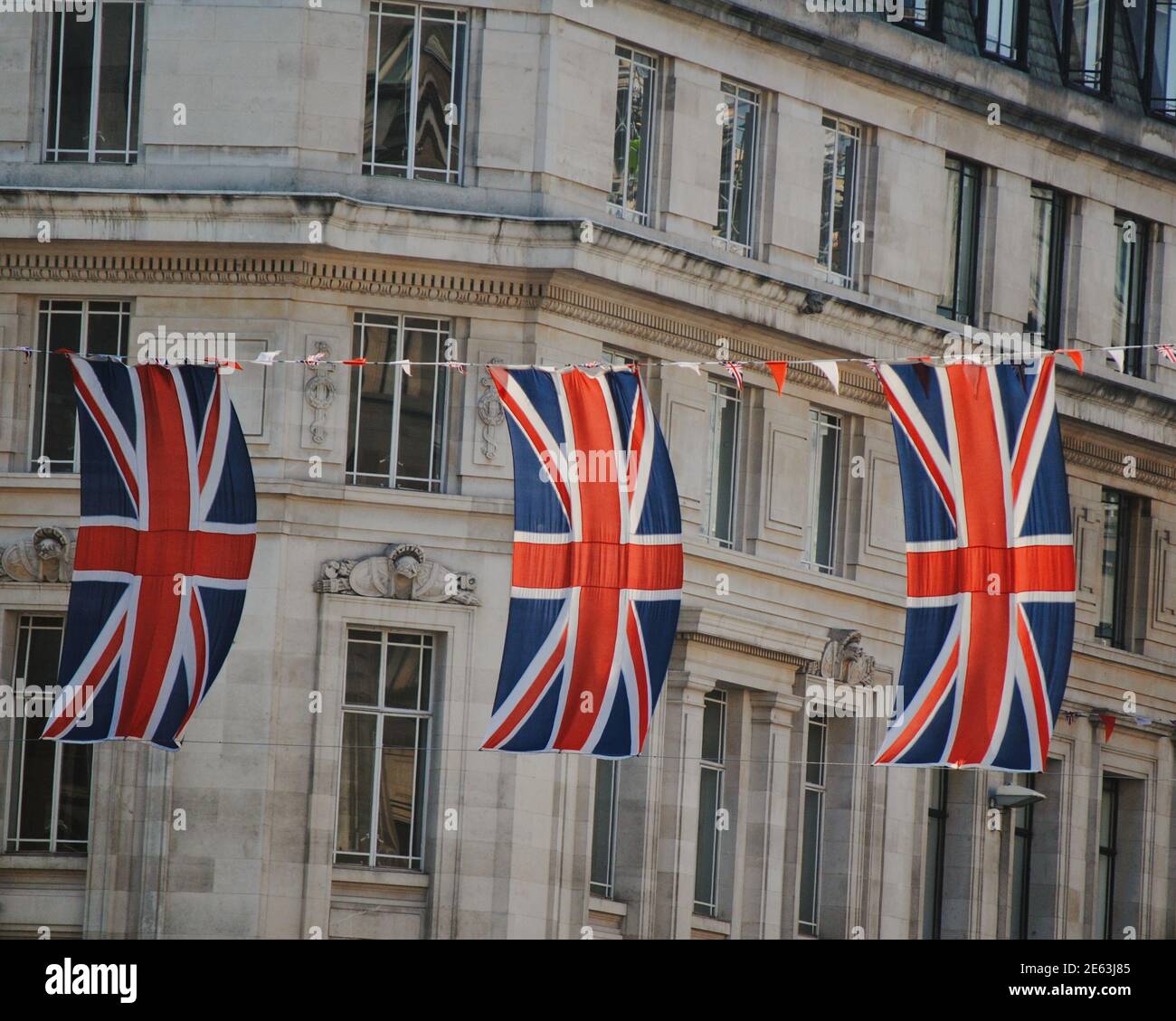 Union jack flags hanging on hi-res stock photography and images - Alamy