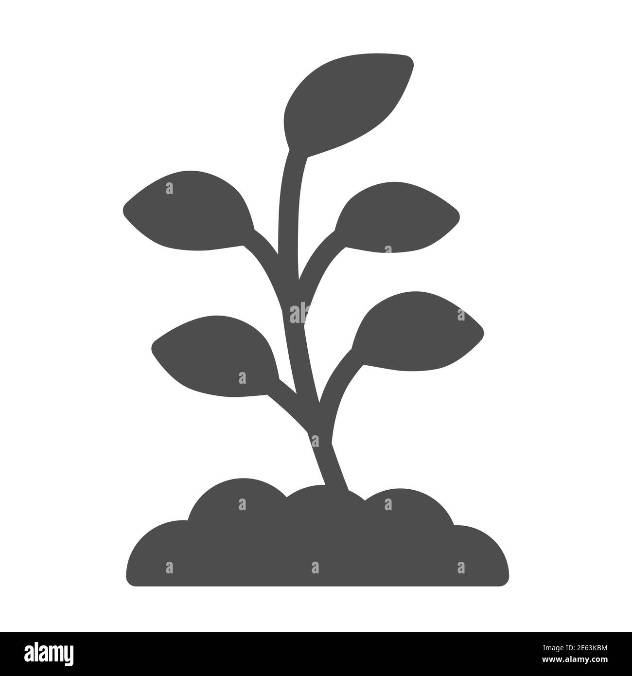Small sprout with first leaves solid icon, spring concept, Sprout sign ...