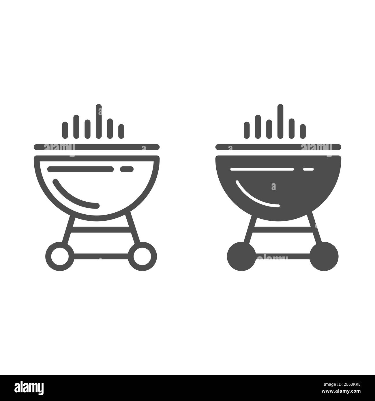BBQ Grill line and solid icon, Summer concept, barbecue sign on white ...