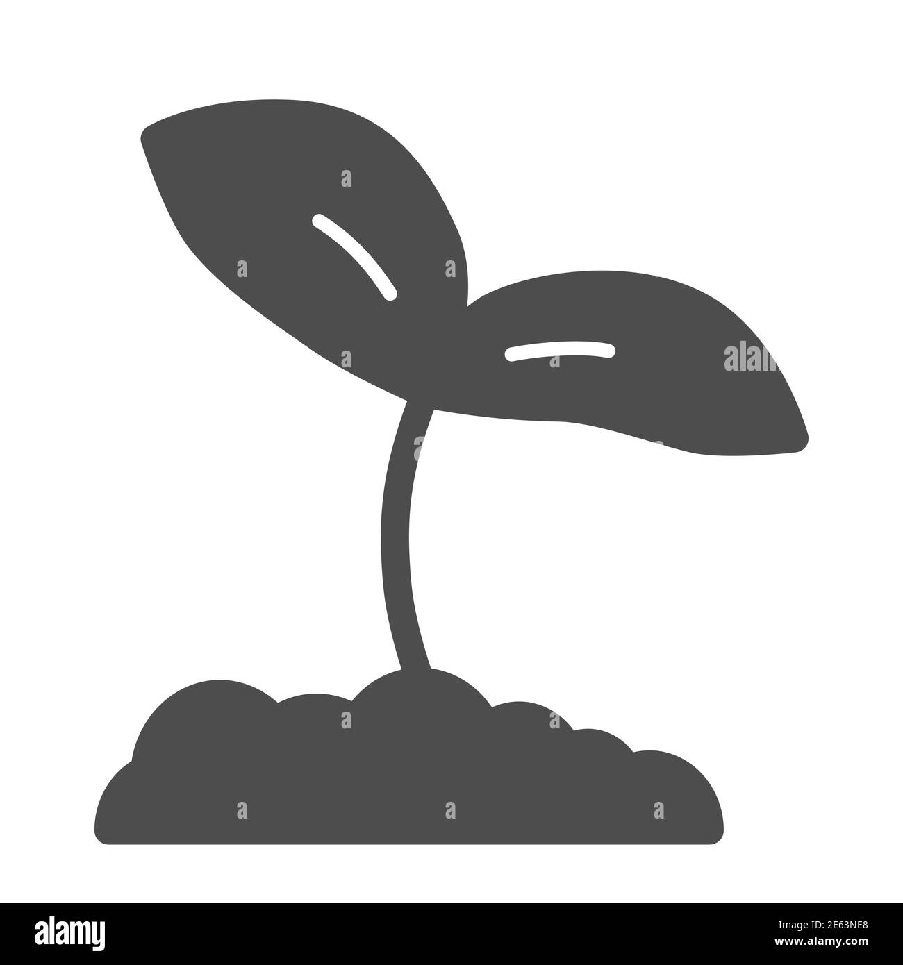 Plant sprouting from ground solid icon, ecology concept, germination of ...