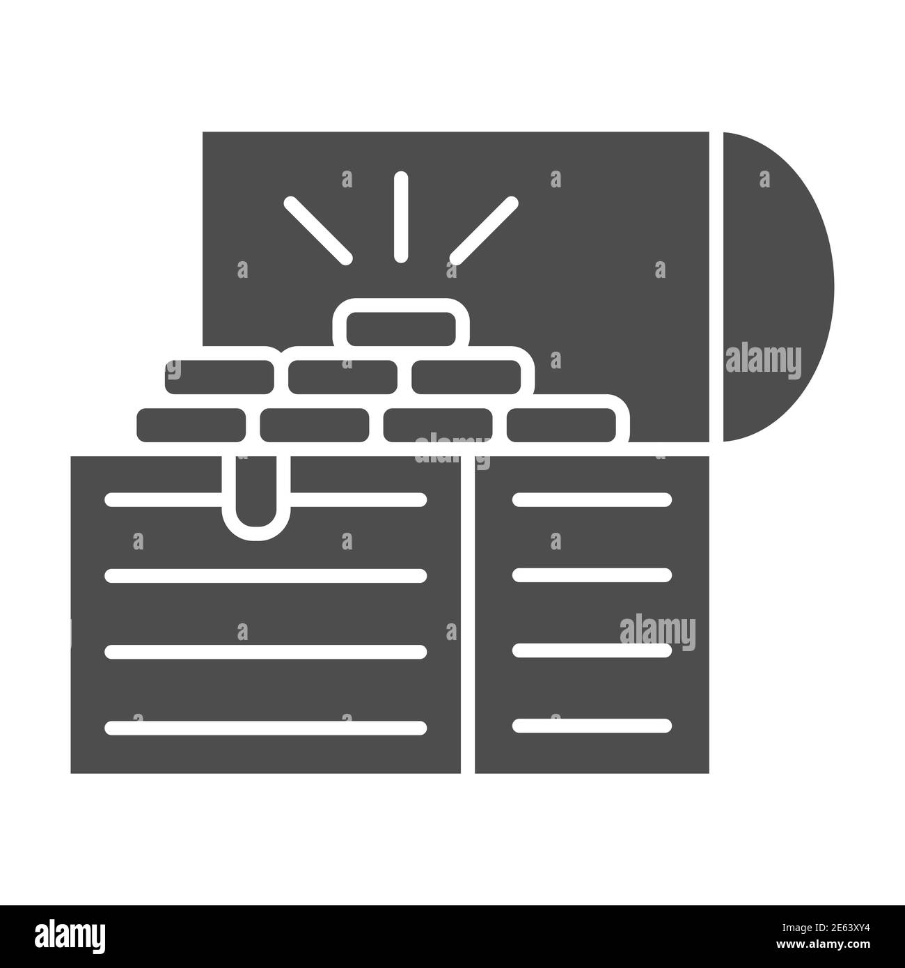 Treasure chest solid icon, wealth concept, Opened pirates treasure box ...