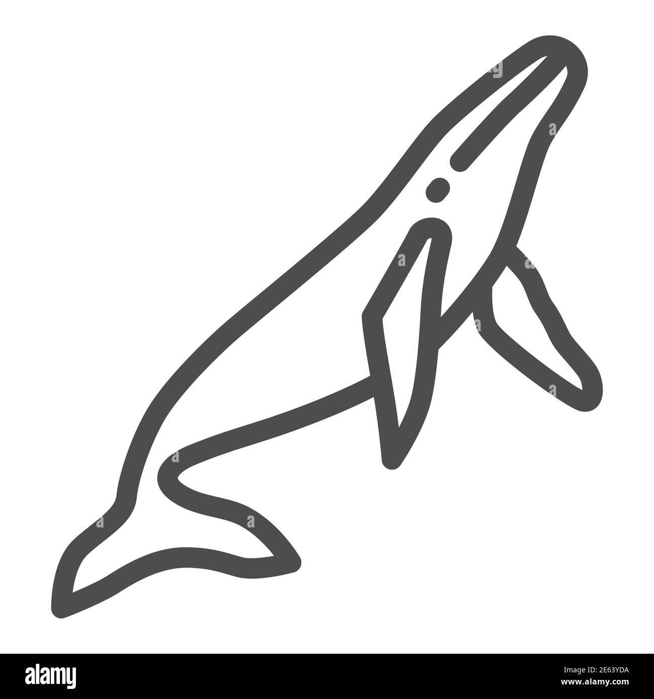 Whale line icon, ocean concept, orca sign on white background, sperm ...