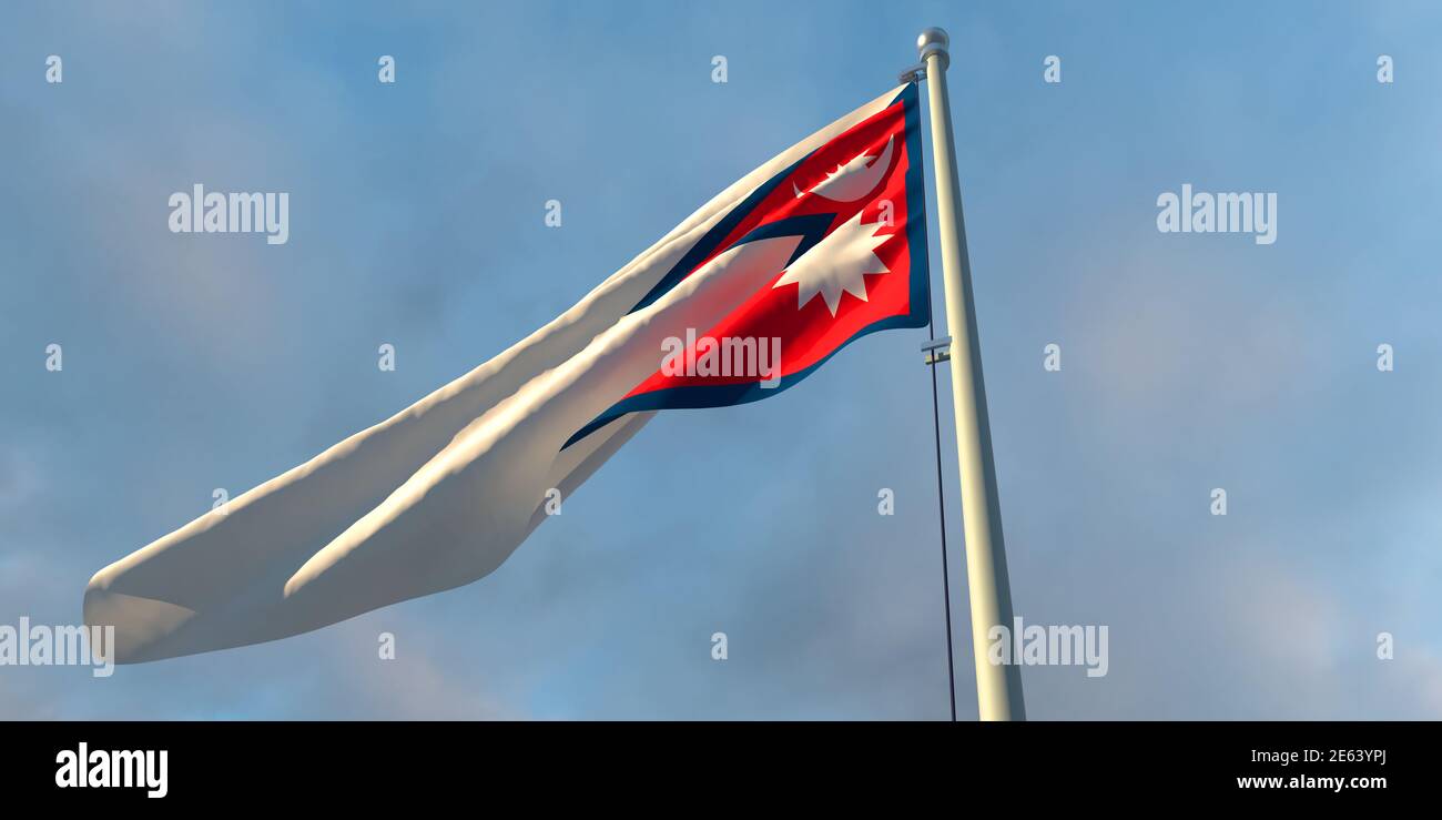 3d flag kathmandu nepal hi-res stock photography and images - Alamy