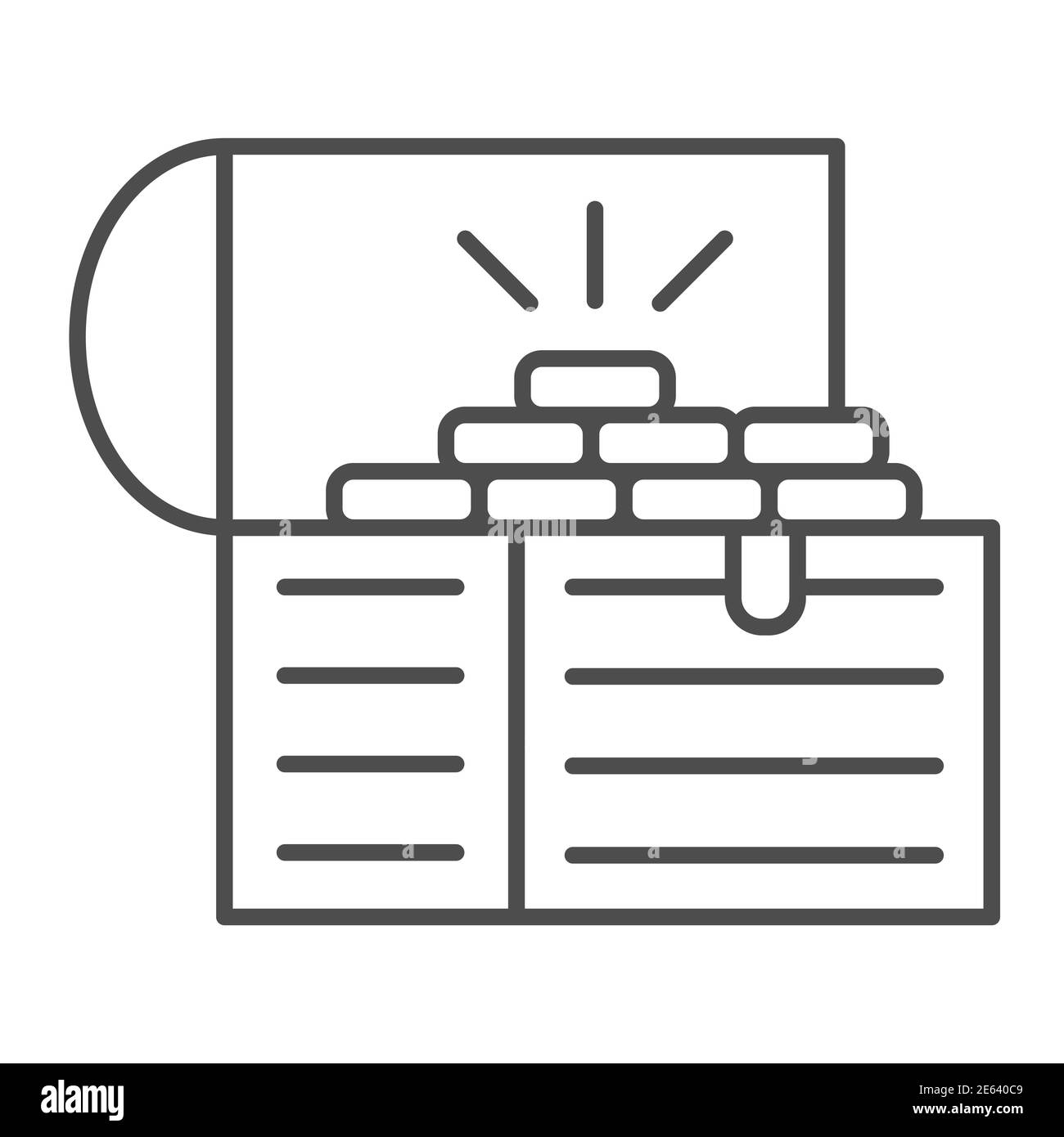 Treasure chest thin line icon, wealth concept, Opened pirates treasure ...