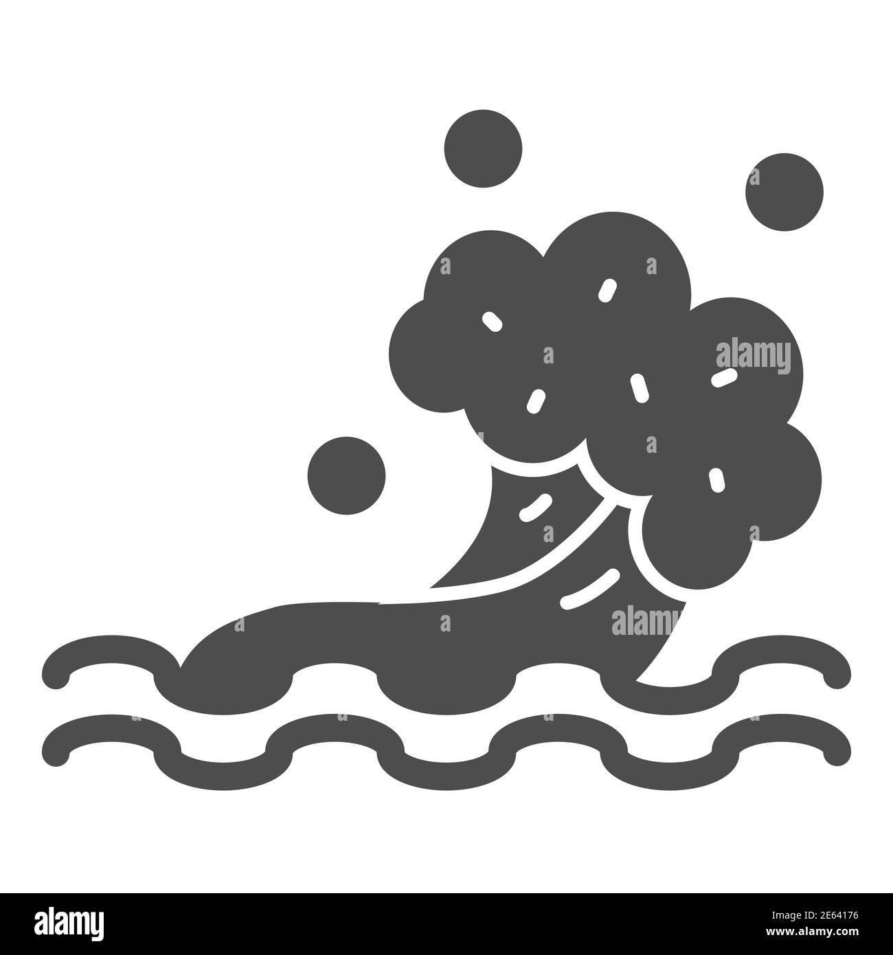 Sea wave solid icon, Summer concept, water splash sign on white ...