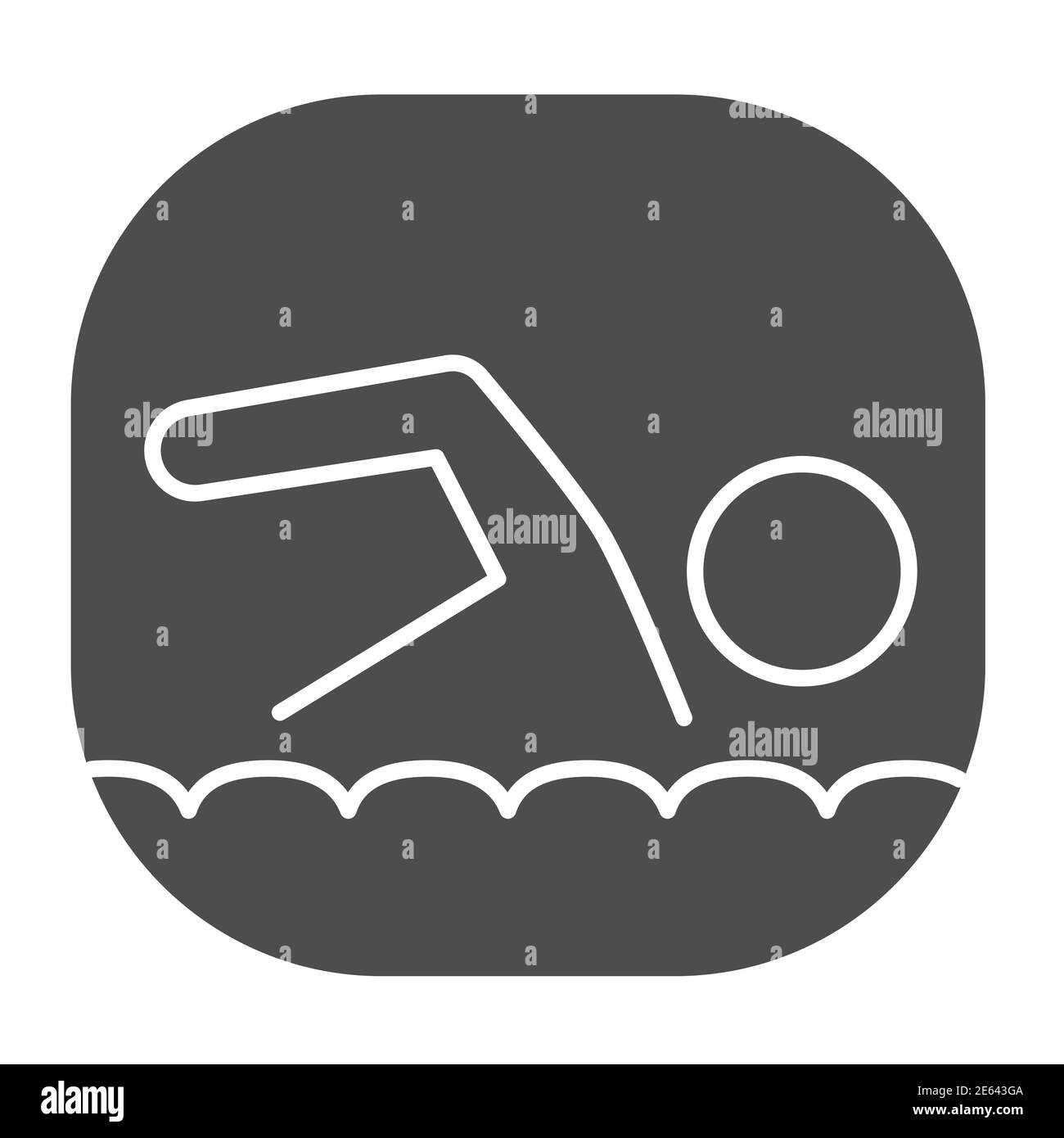 Swimmer solid icon, nautical concept, Man swims in sea sign on white ...