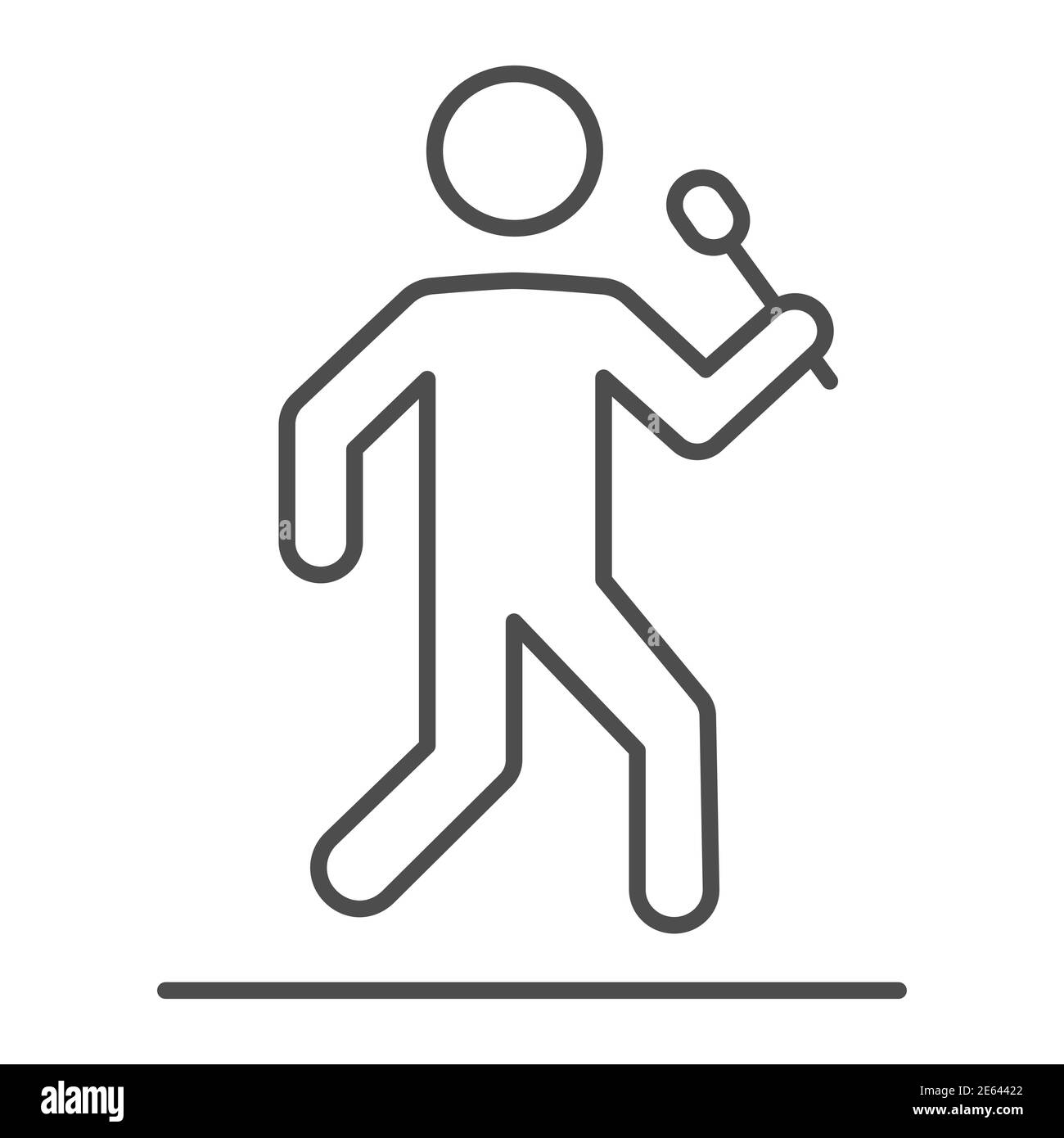 Singer thin line icon, Music festival concept, Man with microphone sign ...