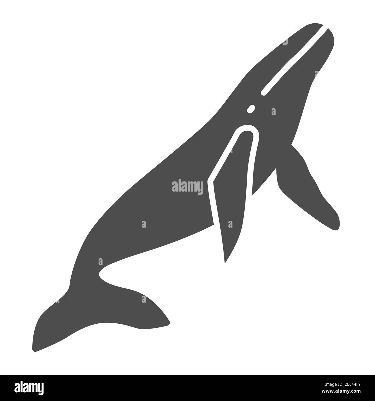 Whale solid icon, ocean concept, orca sign on white background, sperm ...