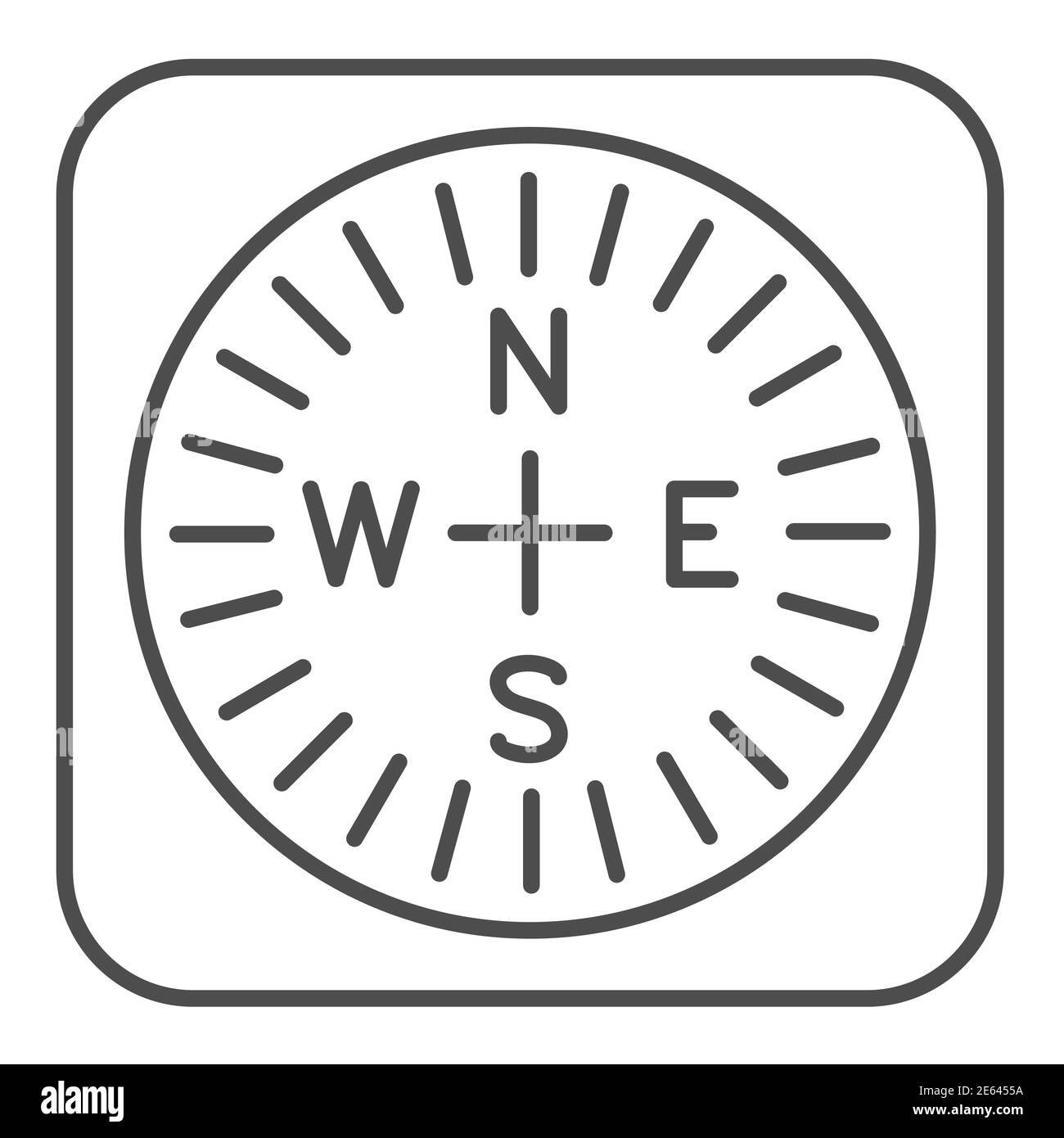 Compass Thin Line Icon Nautical Concept Mariner Compass Sign On White Background Navigation