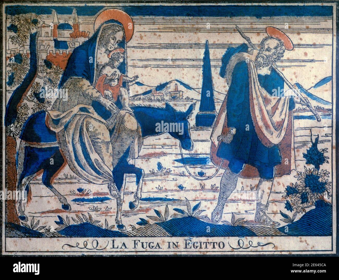 Italian Manuscript Flight Into Egypt Stock Photo - Alamy