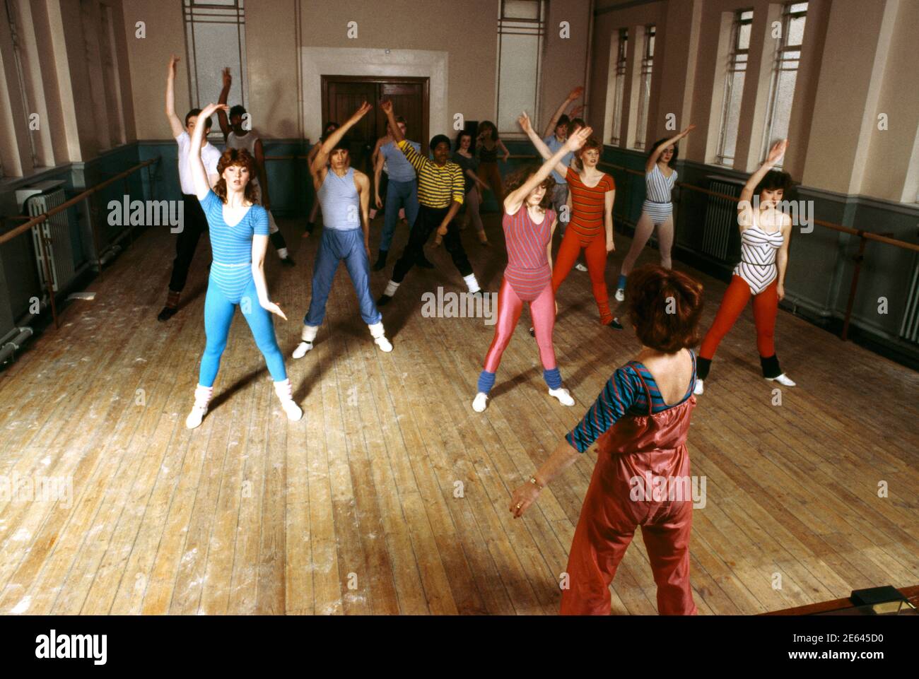 Men and Women in Aerobics Class in the 1980's Stock Photo - Alamy