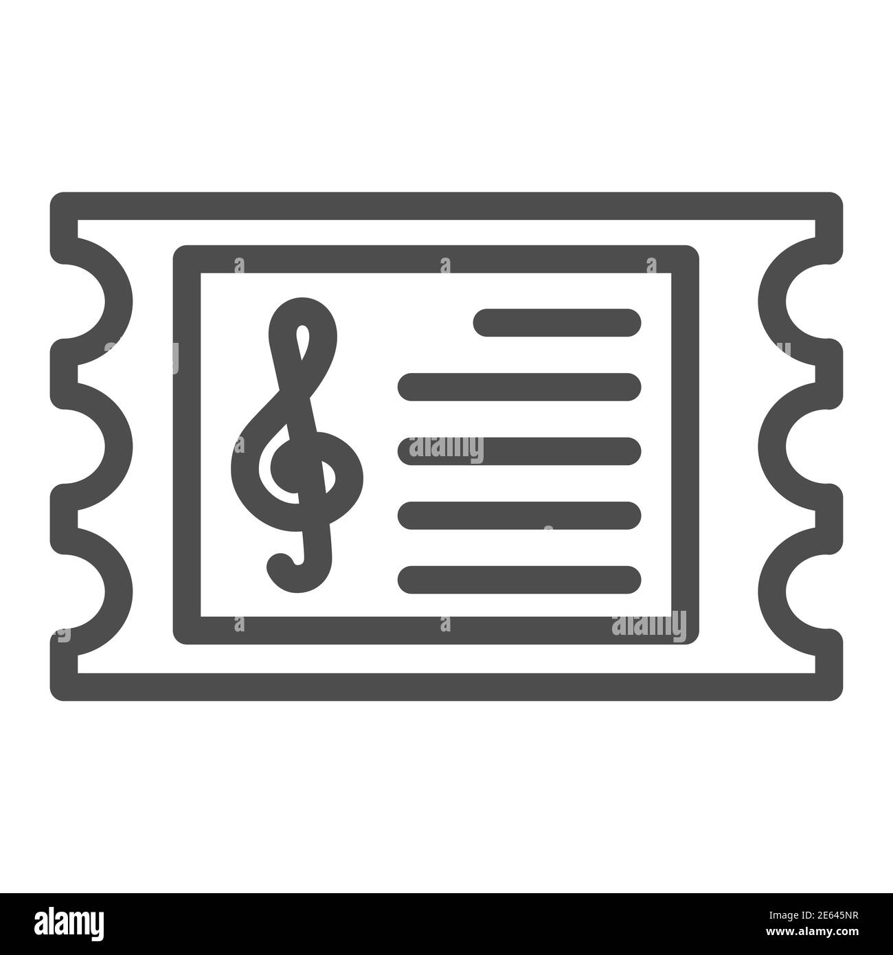 Music concert ticket line icon, Music festival concept, Invitation card ...