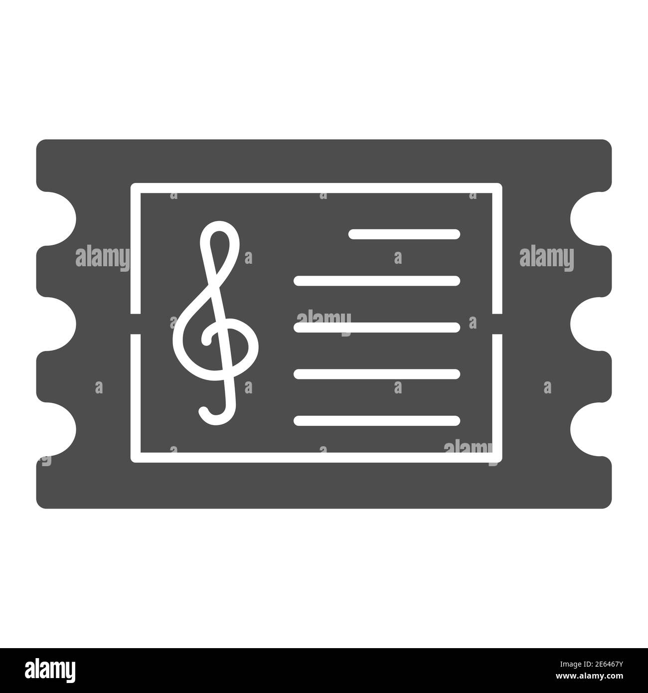 Music concert ticket solid icon, Music festival concept, Invitation ...