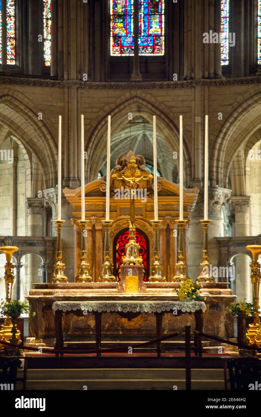 Reims France Basilica Of St Remi Altar & St Remi's Grave Stock Photo ...