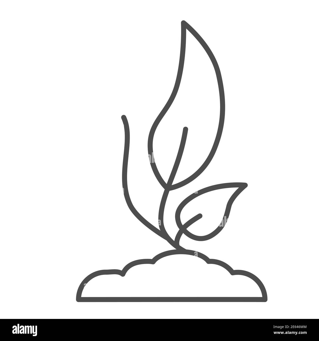 Plant sprouting from ground thin line icon, ecology concept, seedling ... Plant sprouting from ground thin line icon, ecology concept, seedling ...