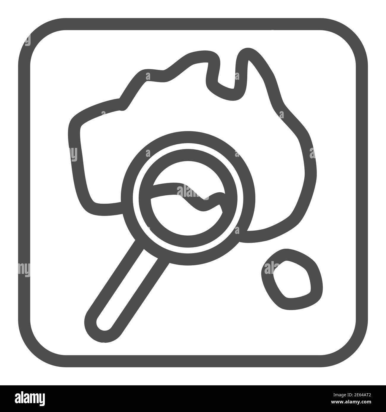 Map and magnifier line icon, Travel concept, World map with magnifying ...