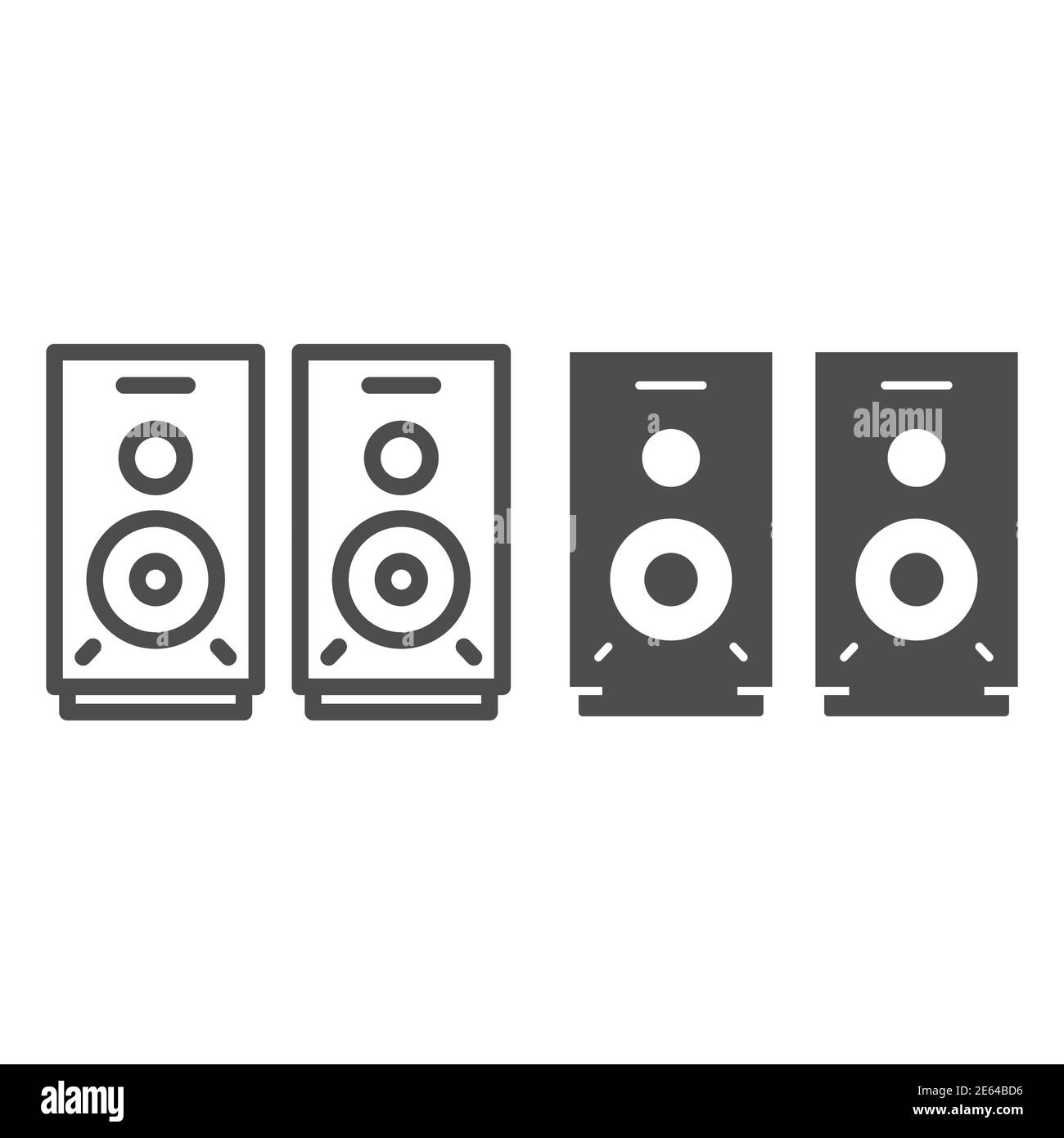 Speakers line and solid icon, Media concept, audio speaker sign on ...