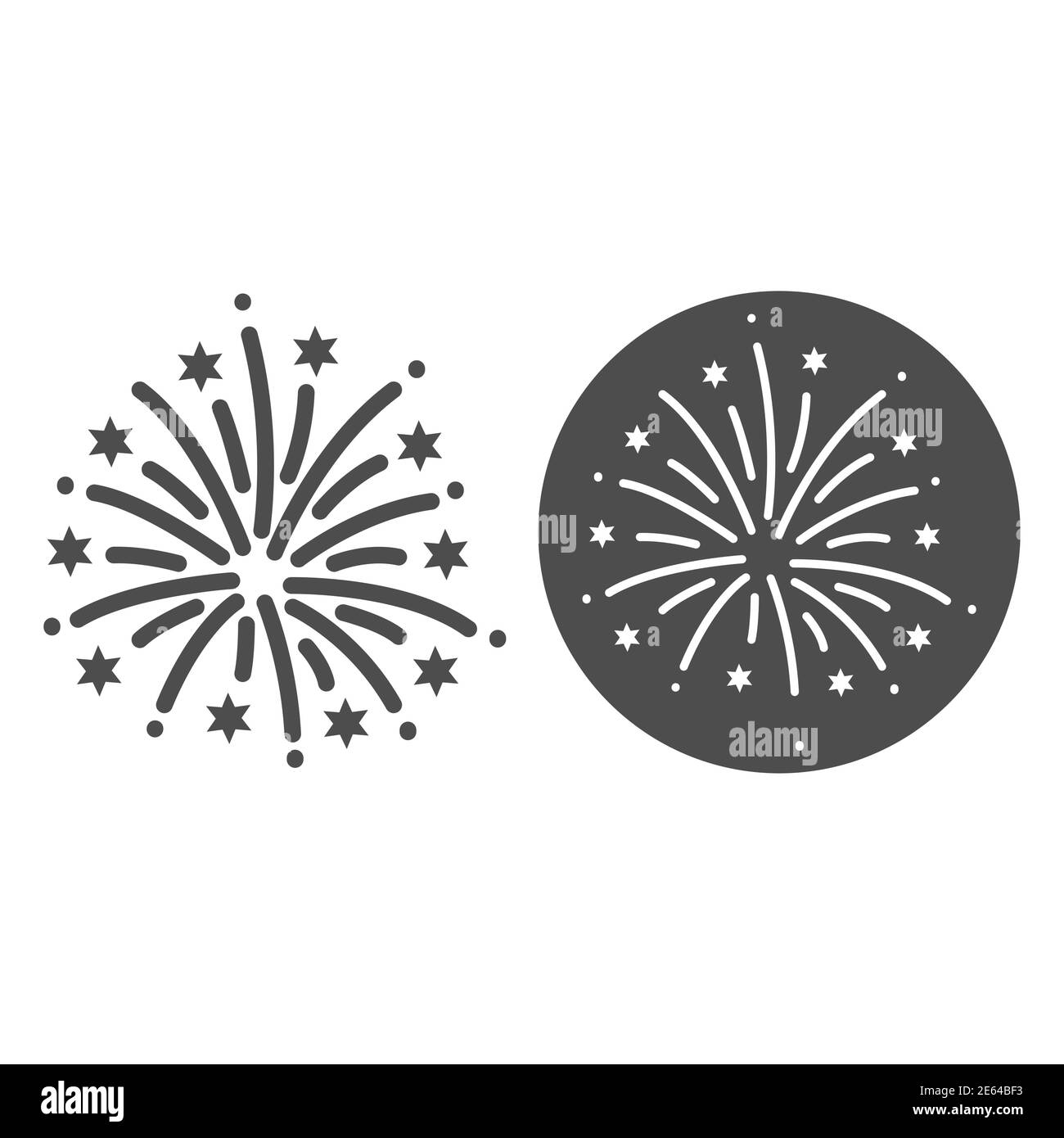 Firework line and solid icon, Explosive pyrotechnic show concept ...