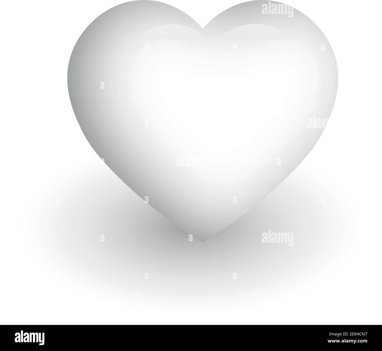 Clear white heart with glossy effect. A symbol of love and St ...
