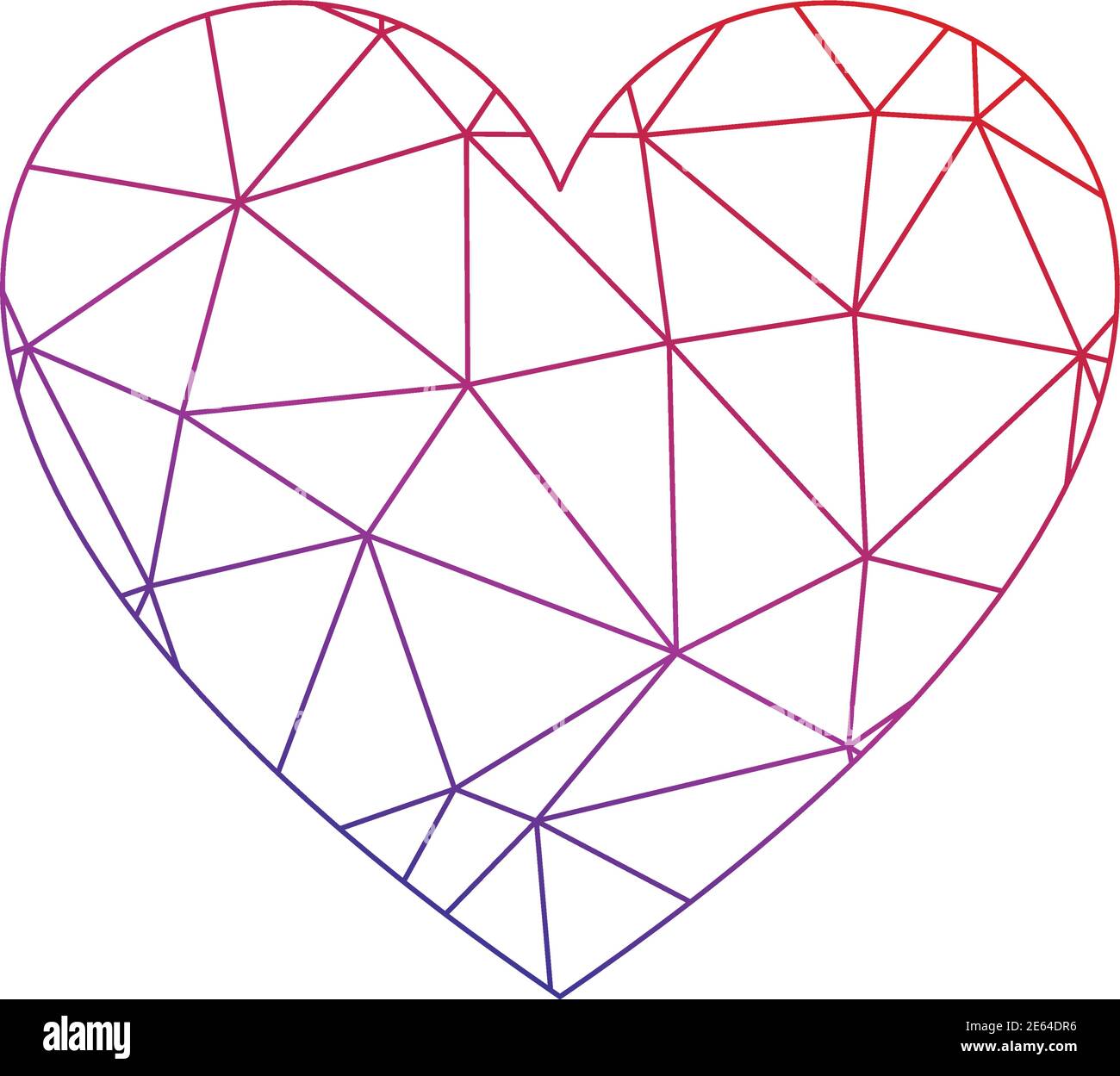 Low poly net heart. Symbol of love and St Valentines Day. Vector ...