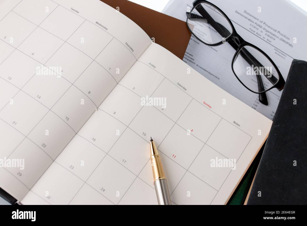 Diary yearly planner 2020, Beginning a new life concept Stock Photo - Alamy