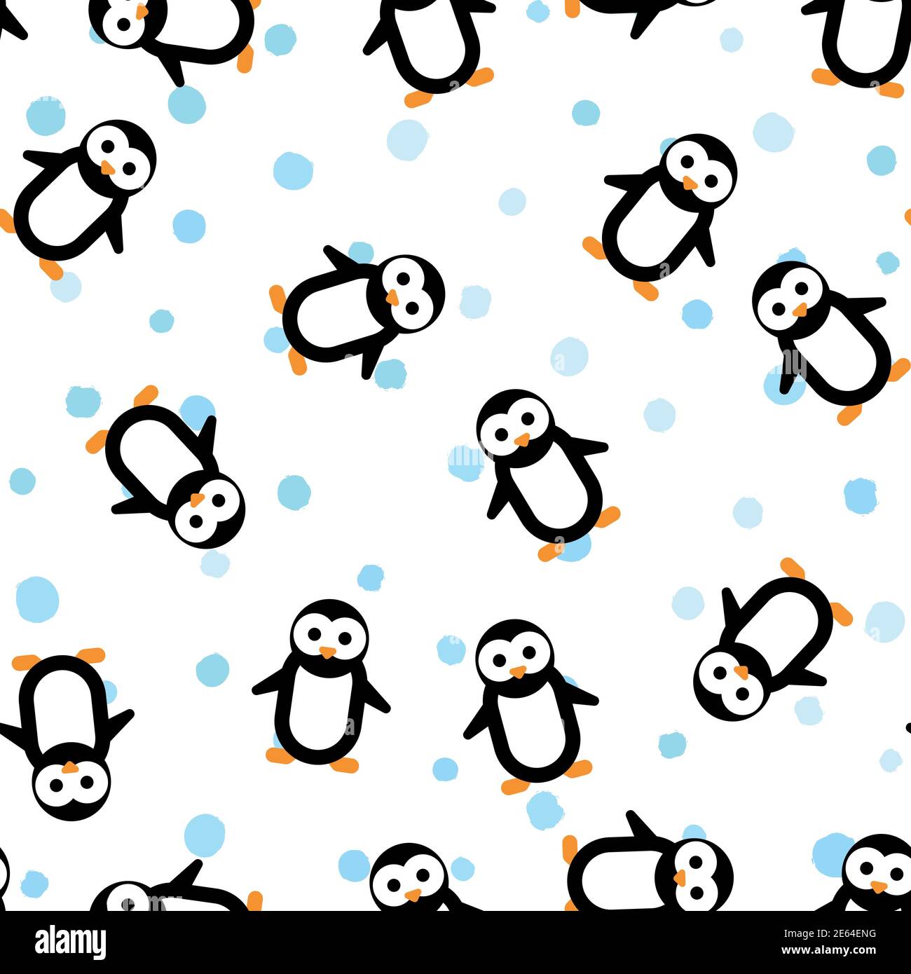 Funny Penguin. Cute Children theme. Seamless background pattern. Vector ...