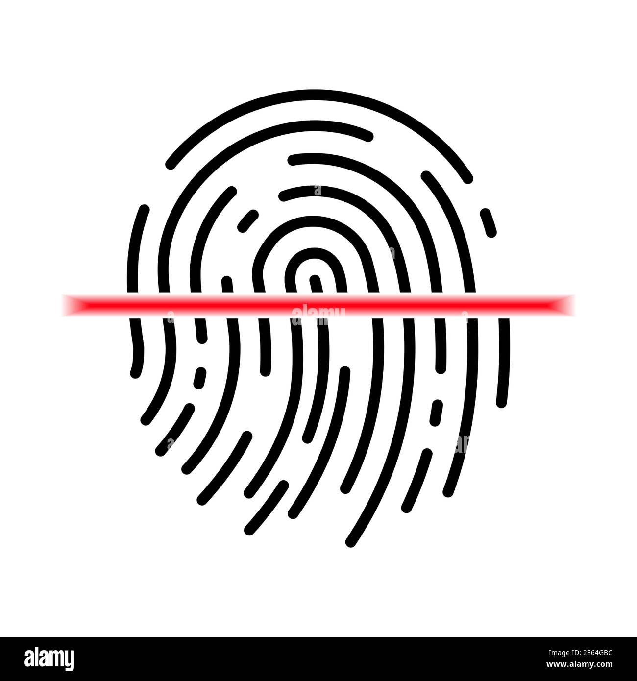 Fingerprint recognition concept. Fingerprint icon. Black thumbprint ...