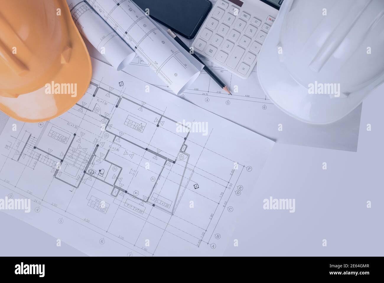 Architect, engineer concept, Represents the working style of architects ...