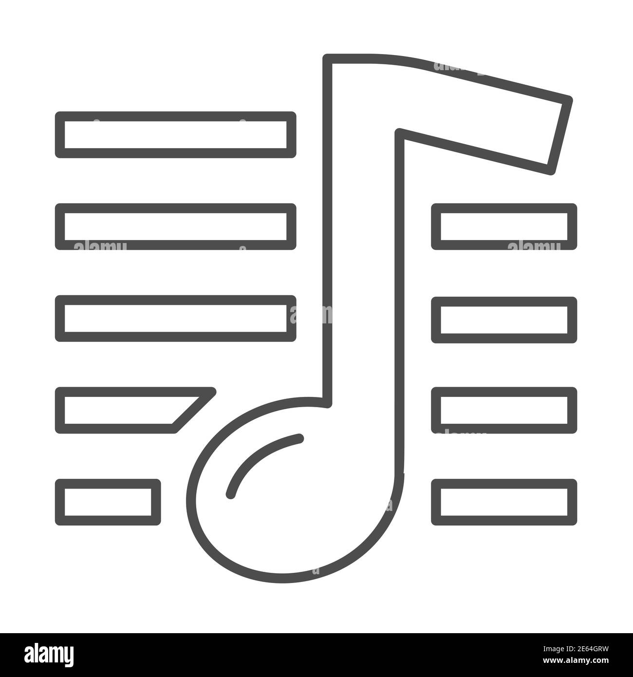 Music note thin line icon, Music festival concept, melody sign on white ...