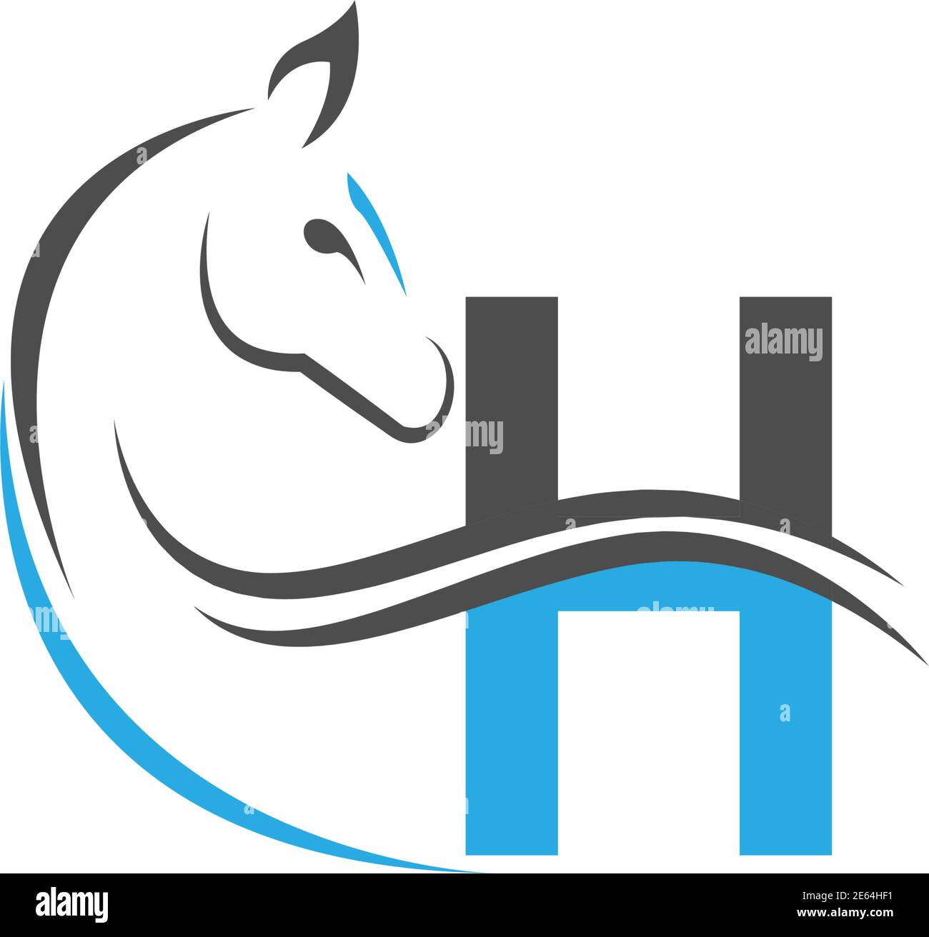 Letter H icon logo with horse illustration design vector Stock Vector ...