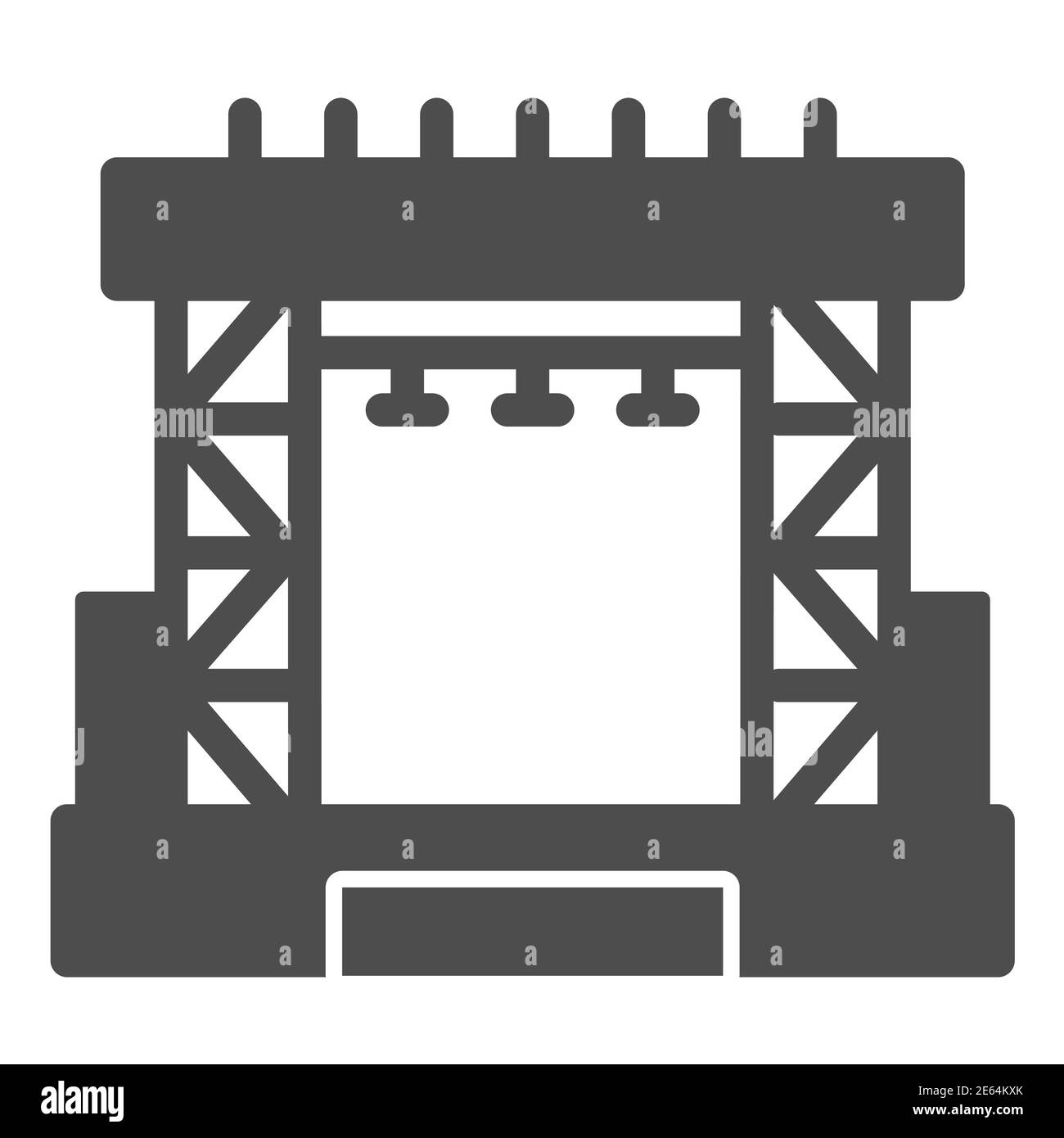 Outdoor concert stage solid icon, Music festival concept, scene sign on ...