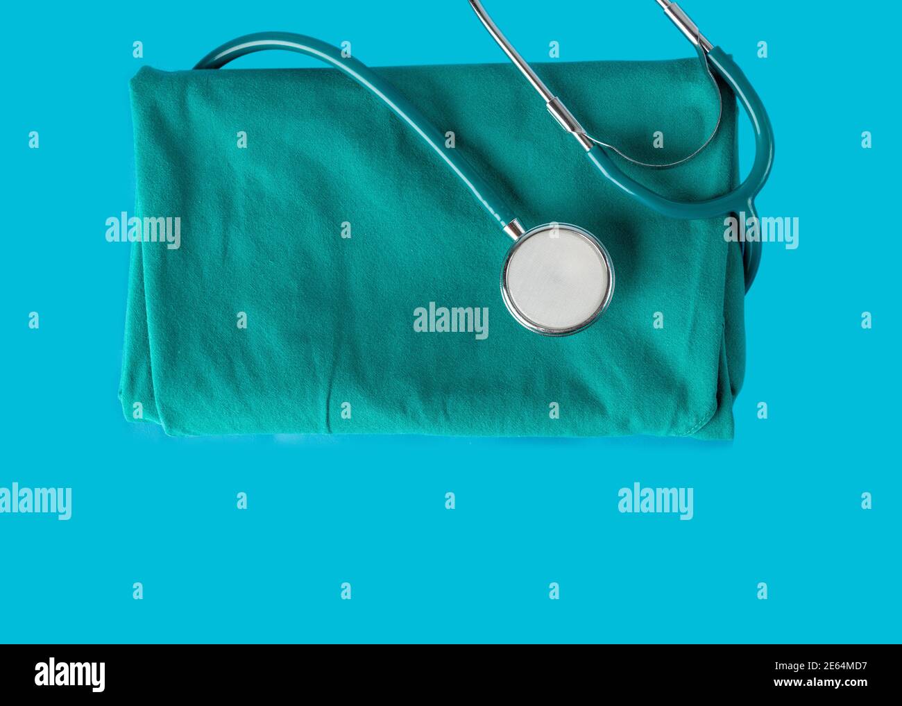 Stethoscope on green cloth in operating room , Stethoscope Concept of ...