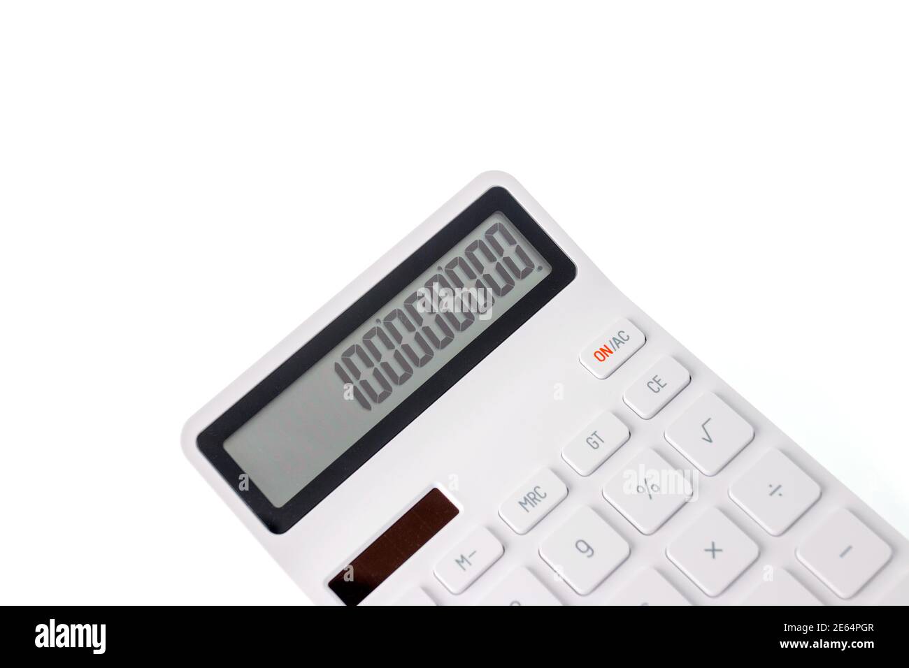 Numbers on the calculator on white background Stock Photo - Alamy