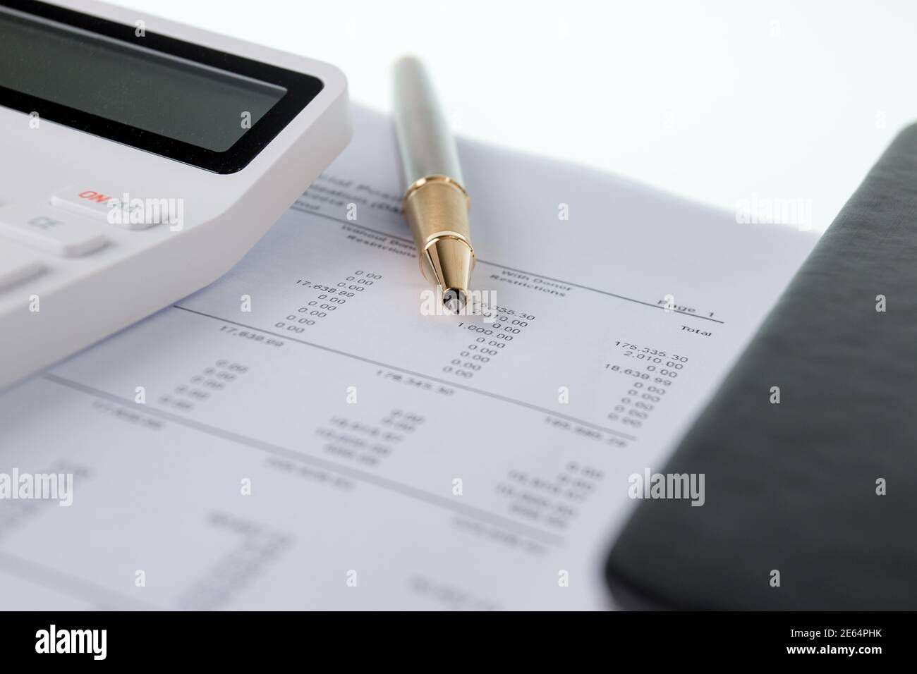 Financial documents and calculator, Financial concept Stock Photo - Alamy