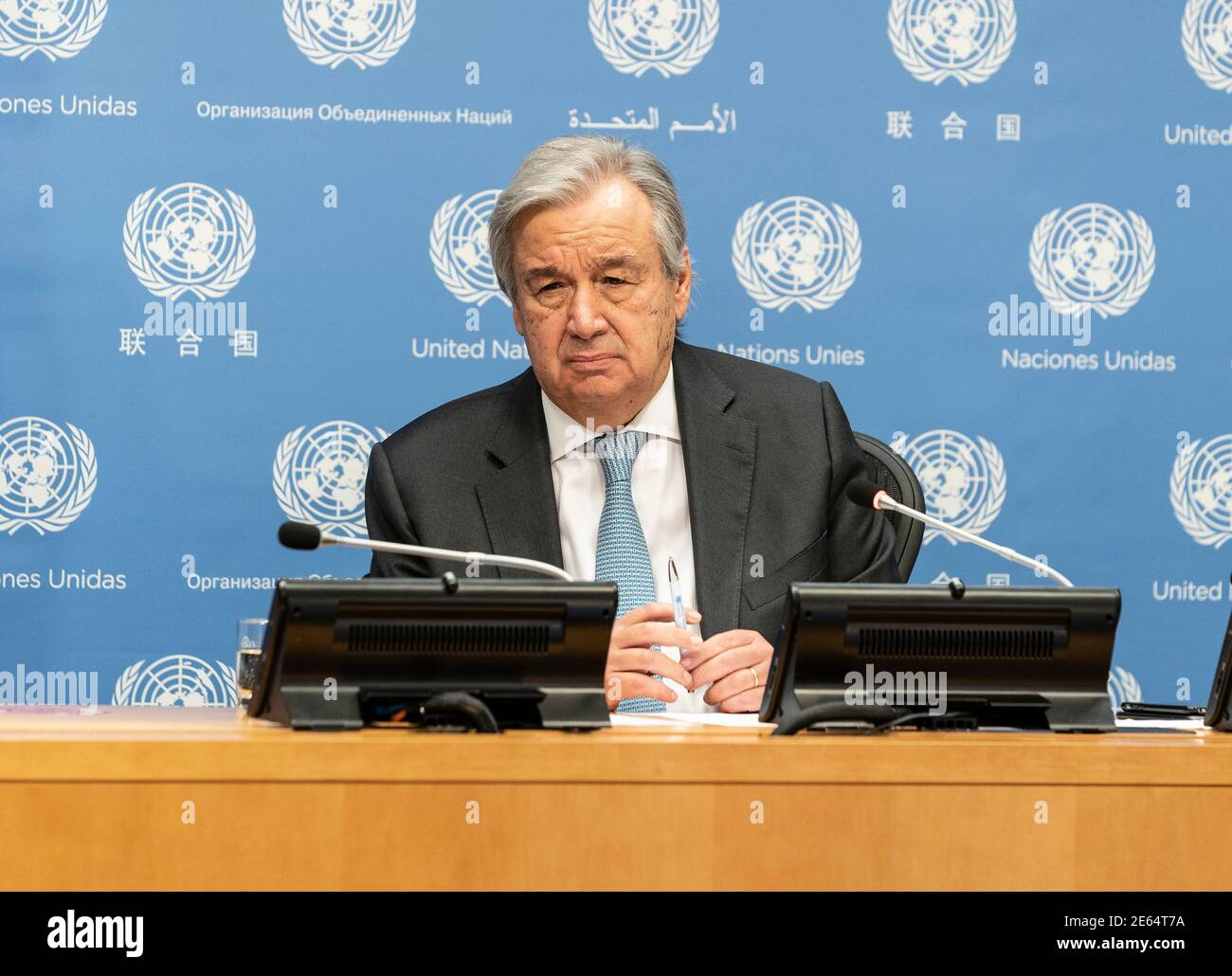New York, United States. 28th Jan, 2021. Secretary-General Antonio ...