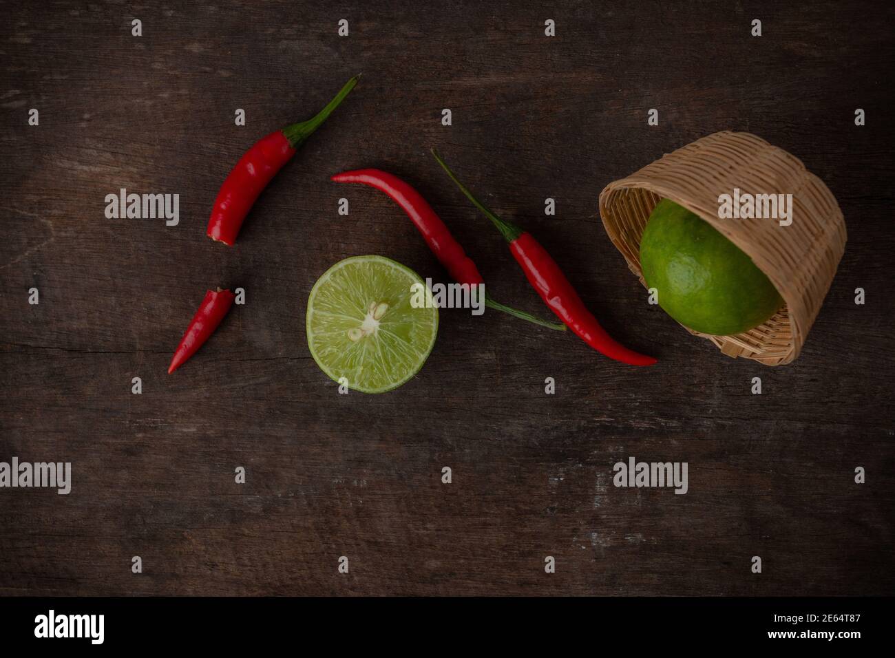 Red chilli and lemon For cooking Thai food Stock Photo - Alamy