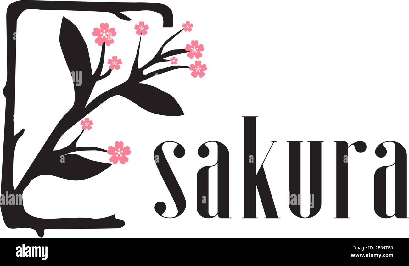 Sakura plant flower logo design vector template Stock Vector Image ...