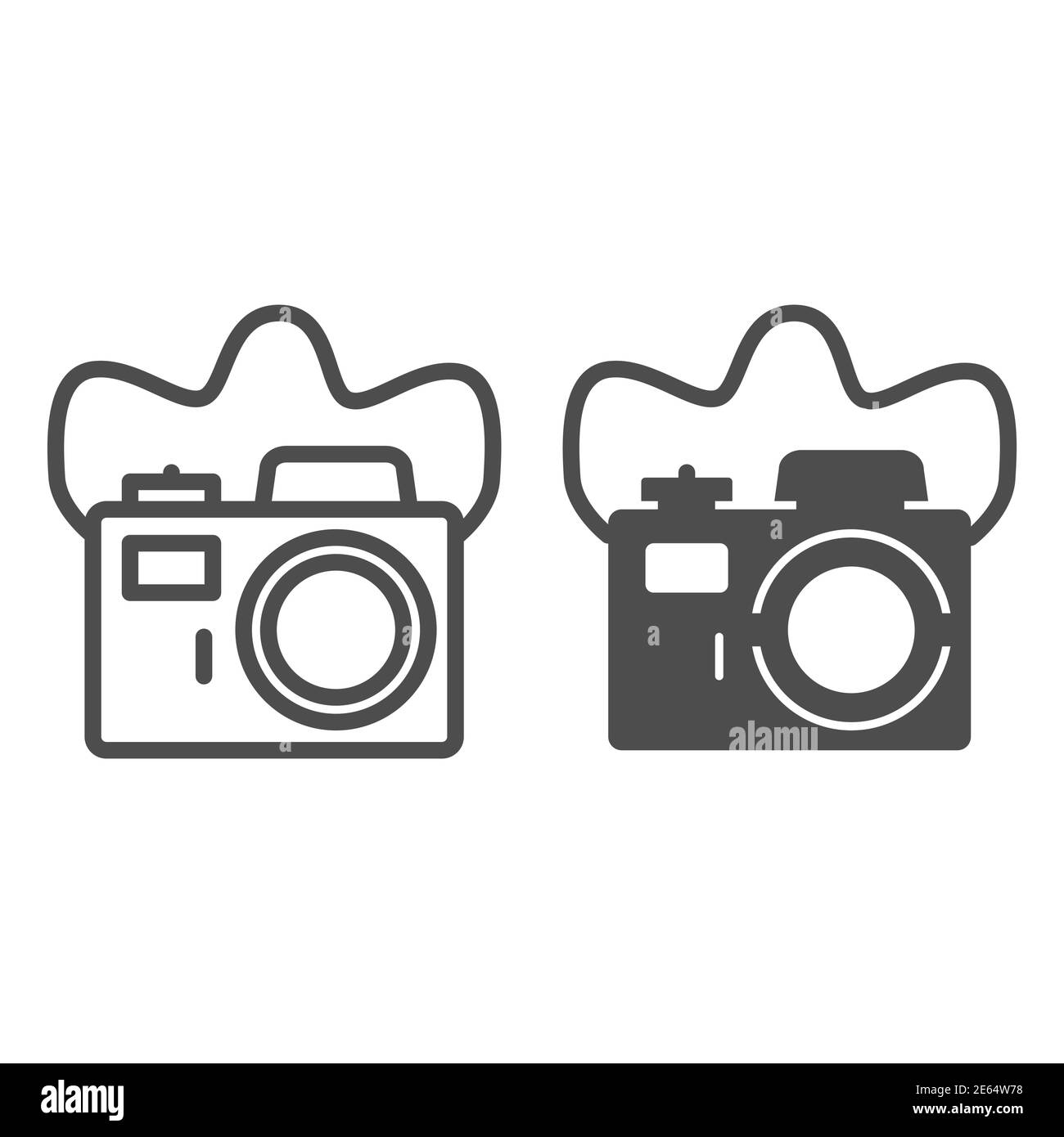 Camera line and solid icon, photography concept, Vintage photo camera ...