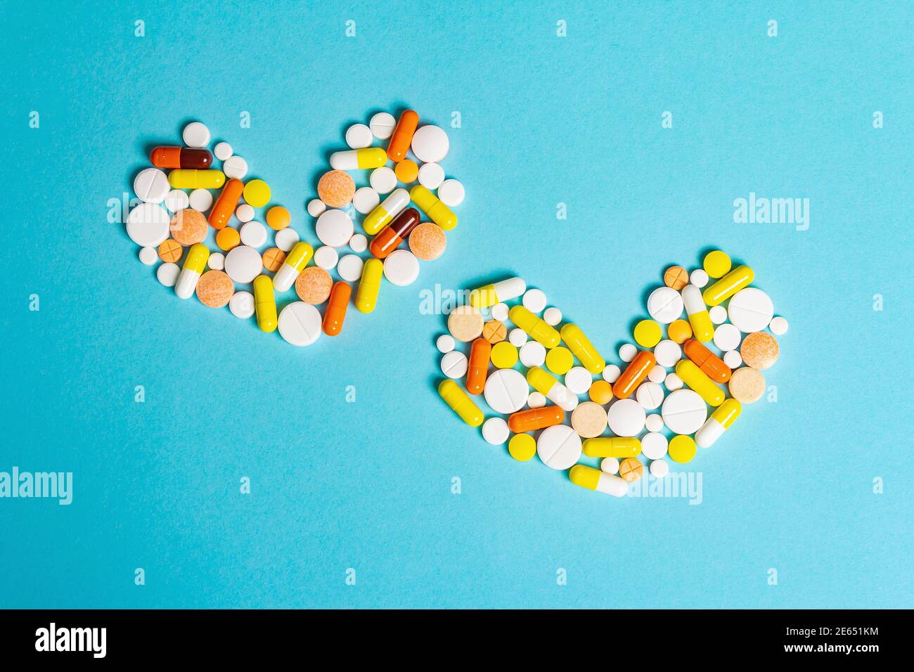 Assorted pharmaceutical medicine pills, tablets and capsules for the ...