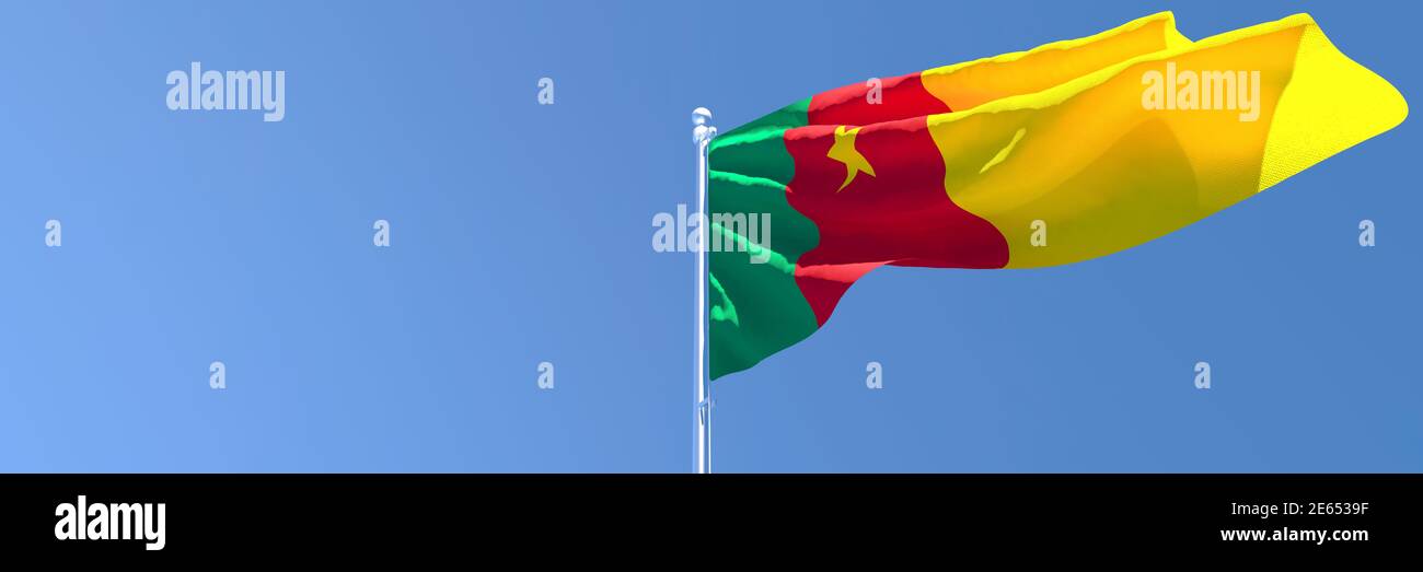 Realistic cameroon flag waving hi-res stock photography and images - Alamy